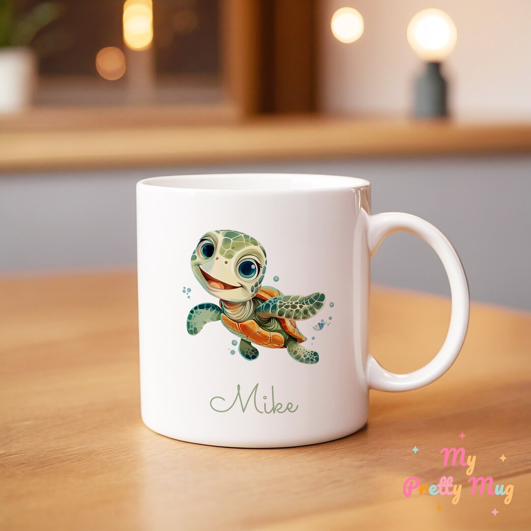 Turtle Mug Personalized Name Turtle Mug Cute Turtle Gift Turtle Coffee ...