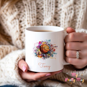 Basketball Mug Personalized Basketball Mug Custom Basketball Coffee Mug ...