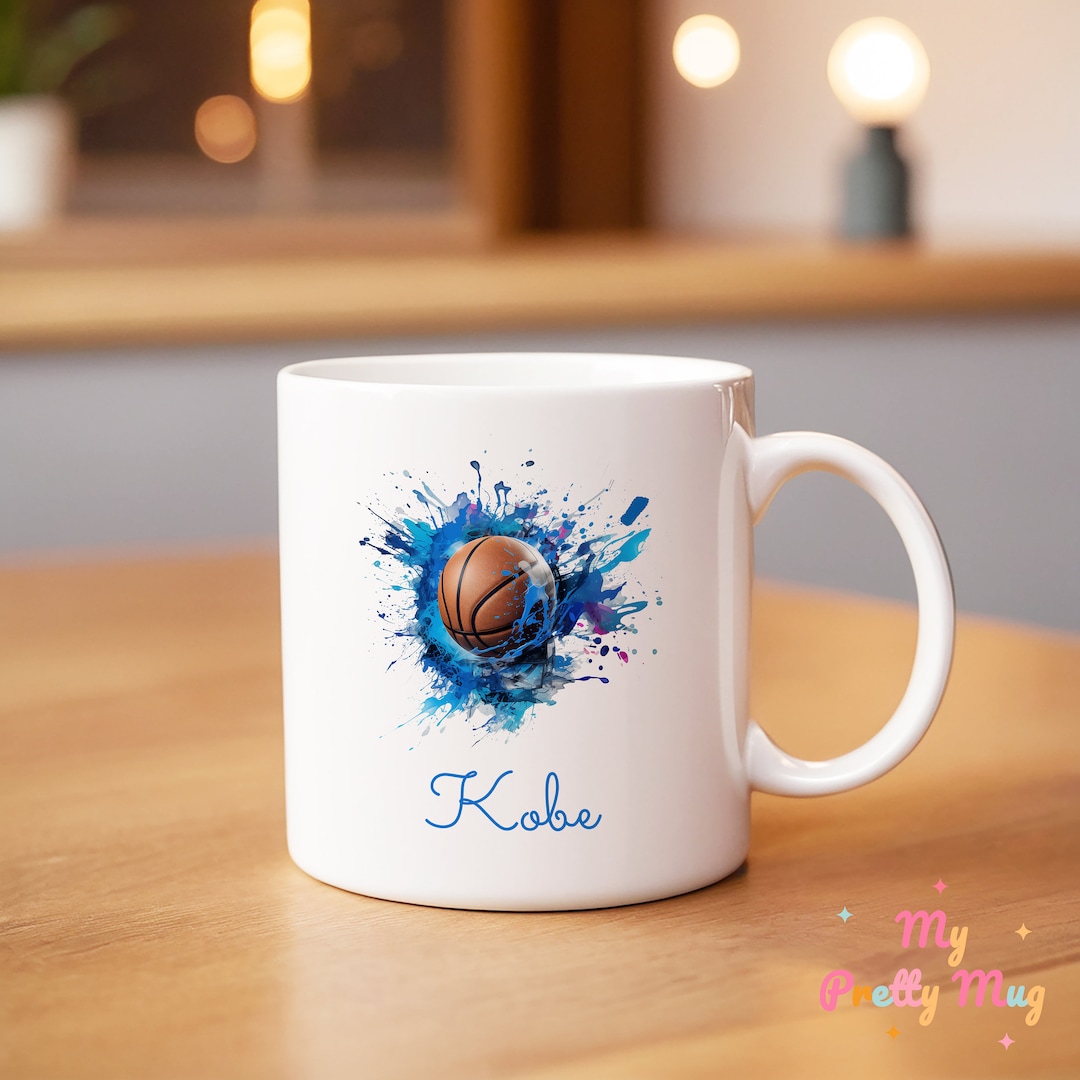 Blue Basketball Mug Personalized Basketball Mug Blue Basketball Coffee ...