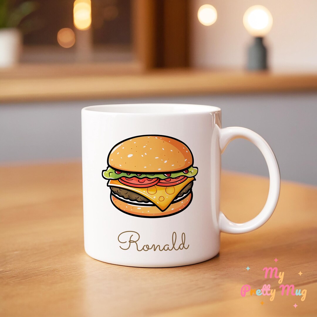 Burger Mug Cheeseburger Mug Personalized Burger Mug Burger Coffee Mug ...