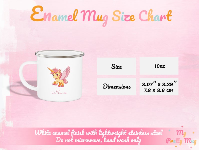 Winged Unicorn Mug Personalized Kids Mug Unicorn Enamel Mug Unicorn ...