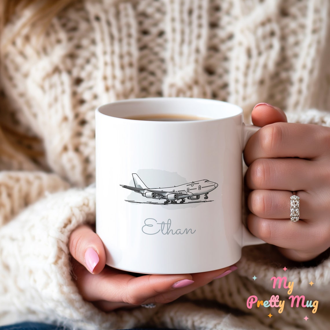 Airplane Mug Personalized Airplane Mug Airplane Gift Plane 747 Coffee ...