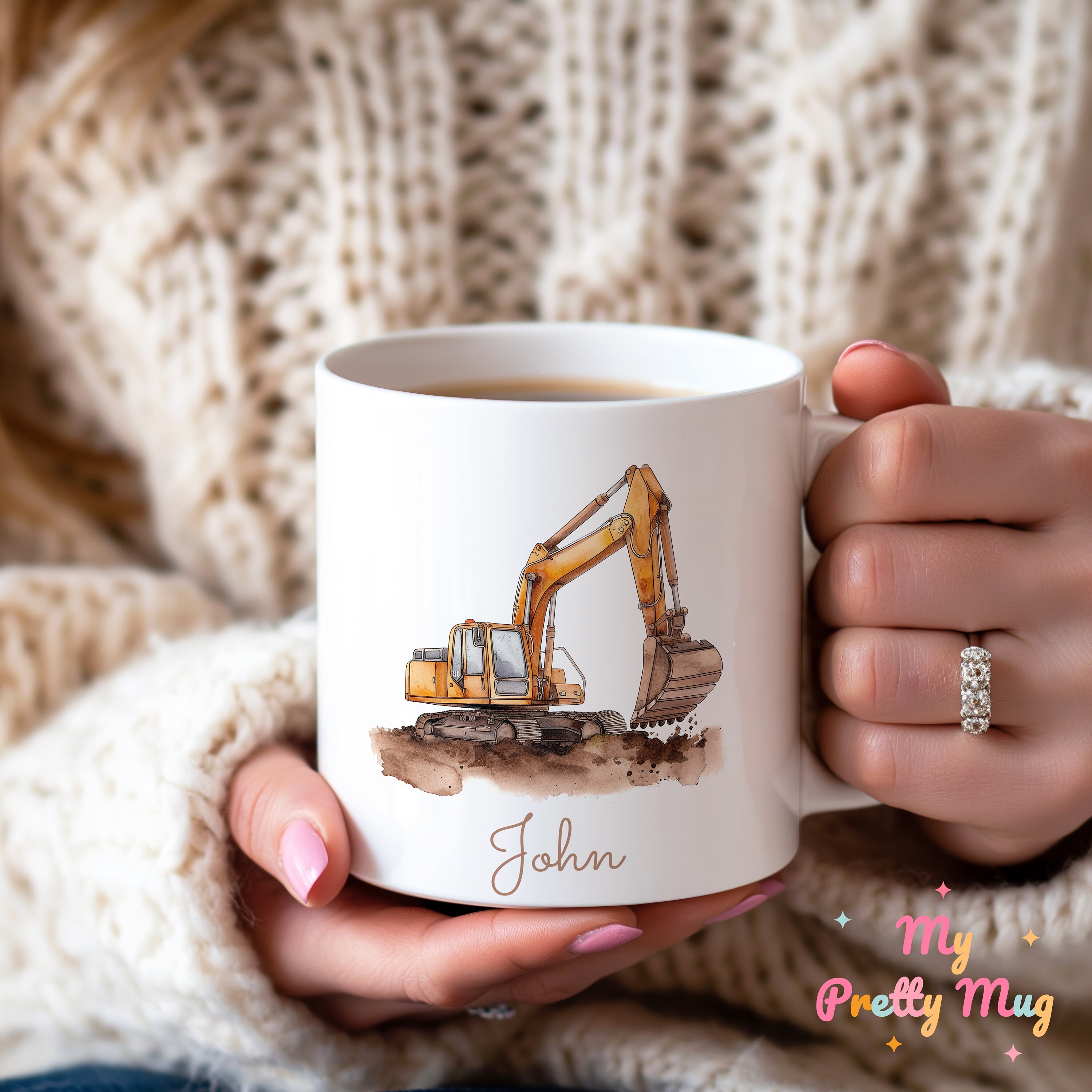 Excavator Mug Personalized Excavator Mug Ceramic Excavator Mug ...