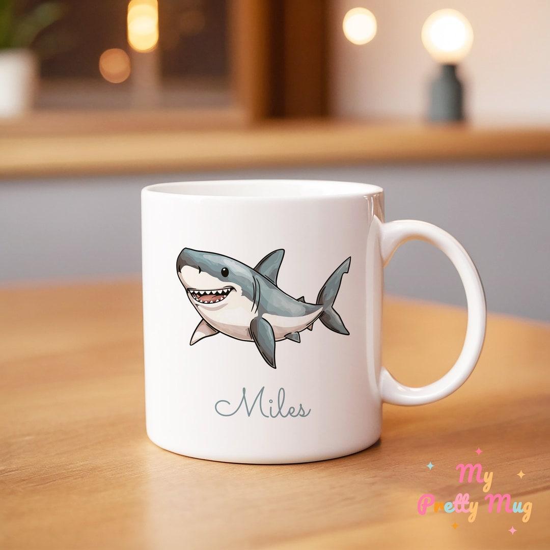 Shark Mug Personalized Shark Mug Shark Mug Gift Ceramic Shark Mug Shark ...