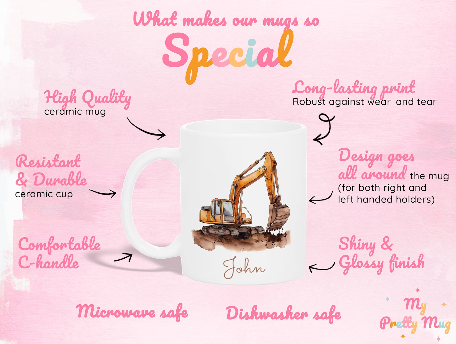 Excavator Mug Personalized Excavator Mug Ceramic Excavator Mug ...