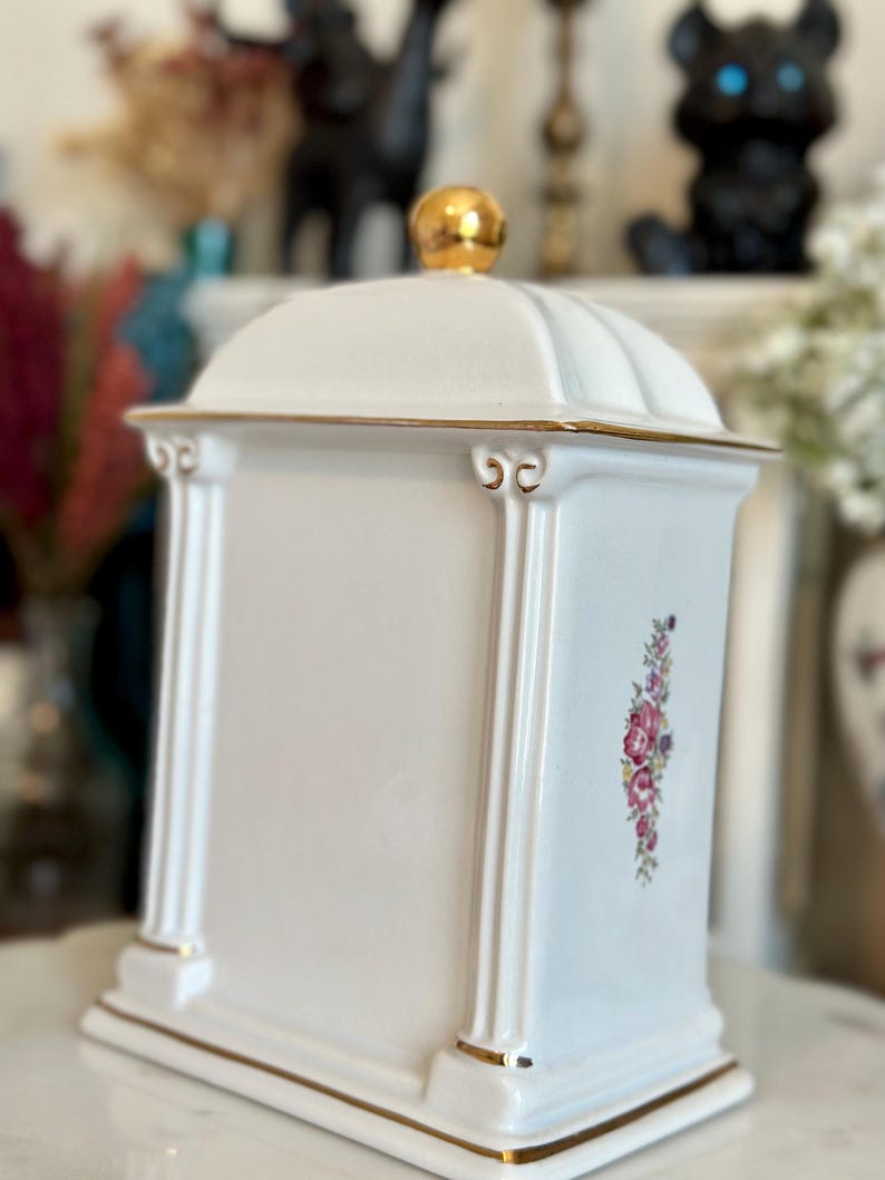 Vintage 1993 Limited Edition Pink Floral White Ceramic Desk Clock ...
