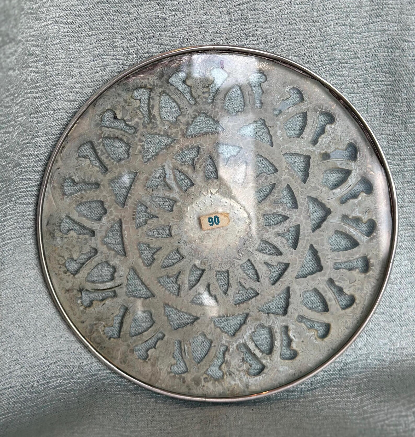 Vintage Leonard Silver Plated Glass Round Hot Plate Multipurpose Decor ...