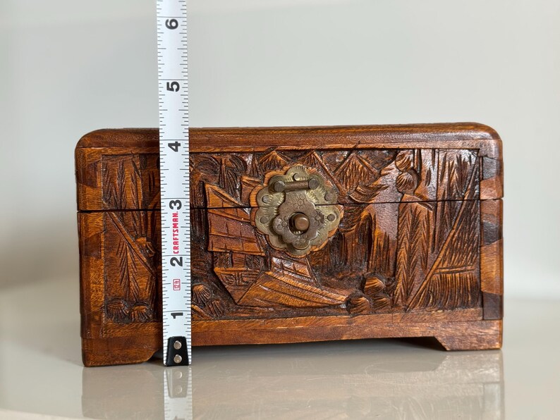 Antique Hand Carved Camphor Wood Chest | Chinese Junk Boat Decor - Etsy