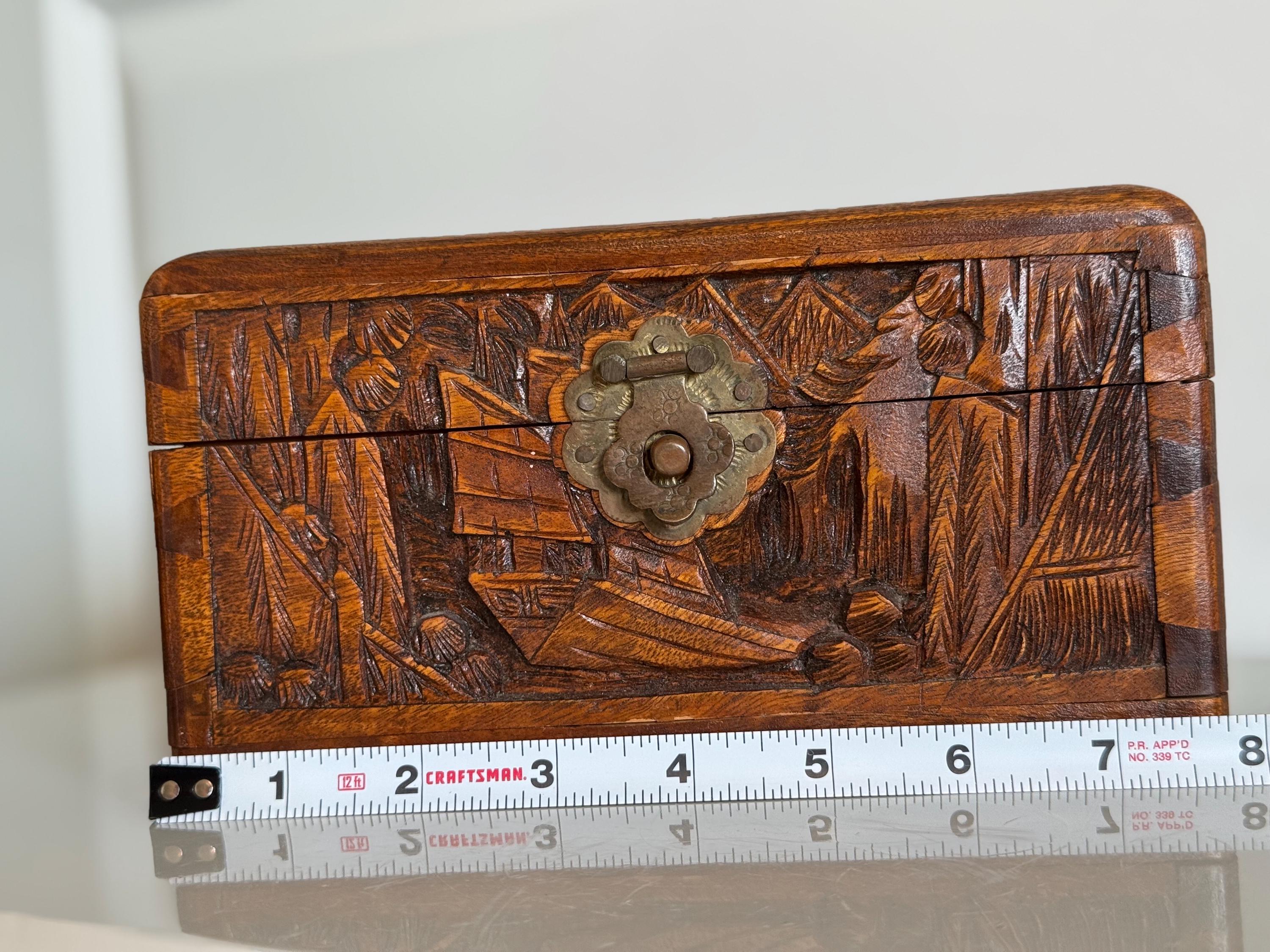 Antique Hand Carved Camphor Wood Chest | Chinese Junk Boat Decor - Etsy