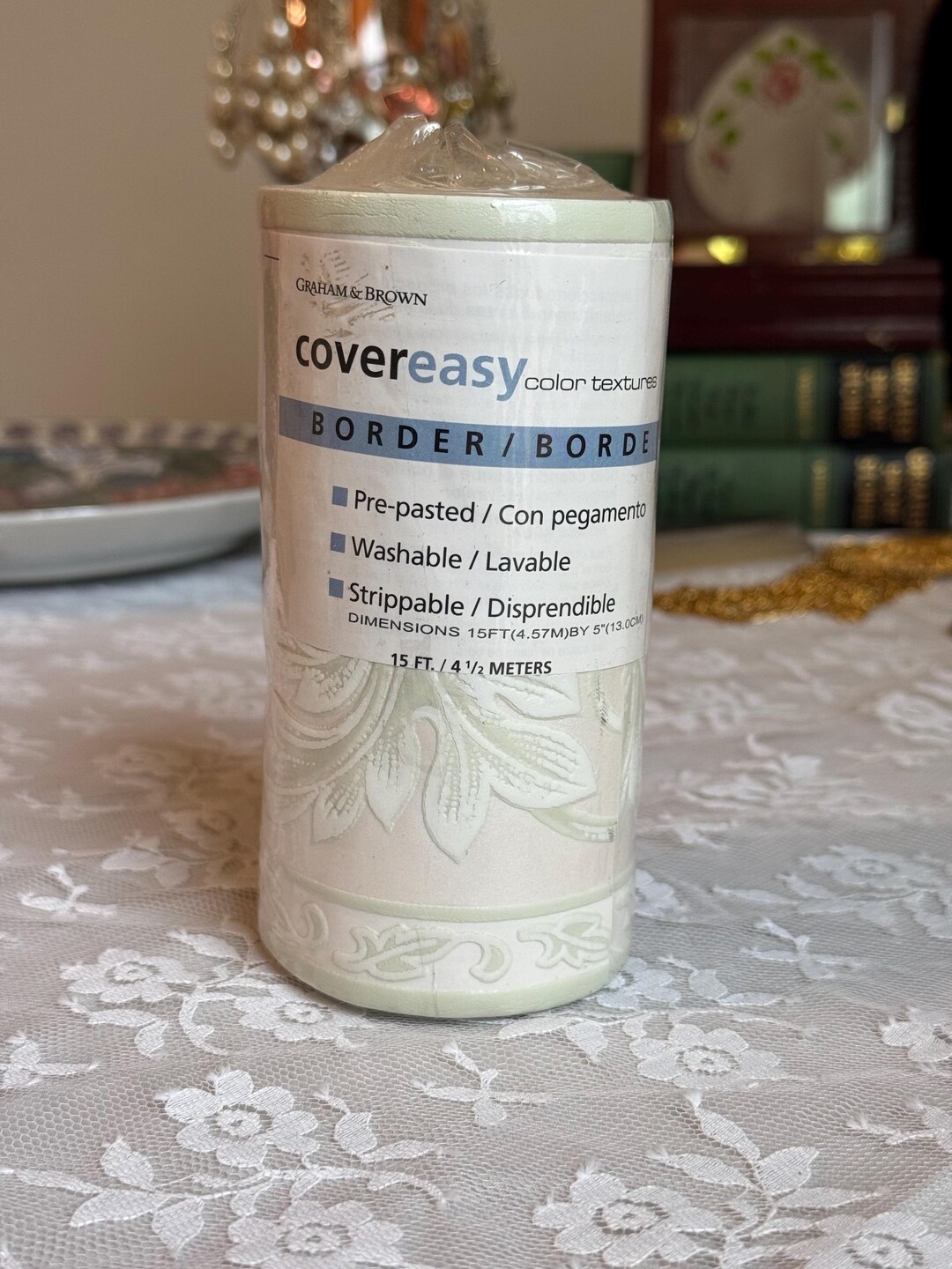 Graham & Brown Covereasy Wallpaper Border Green Floral 15 Ft Pre-pasted ...