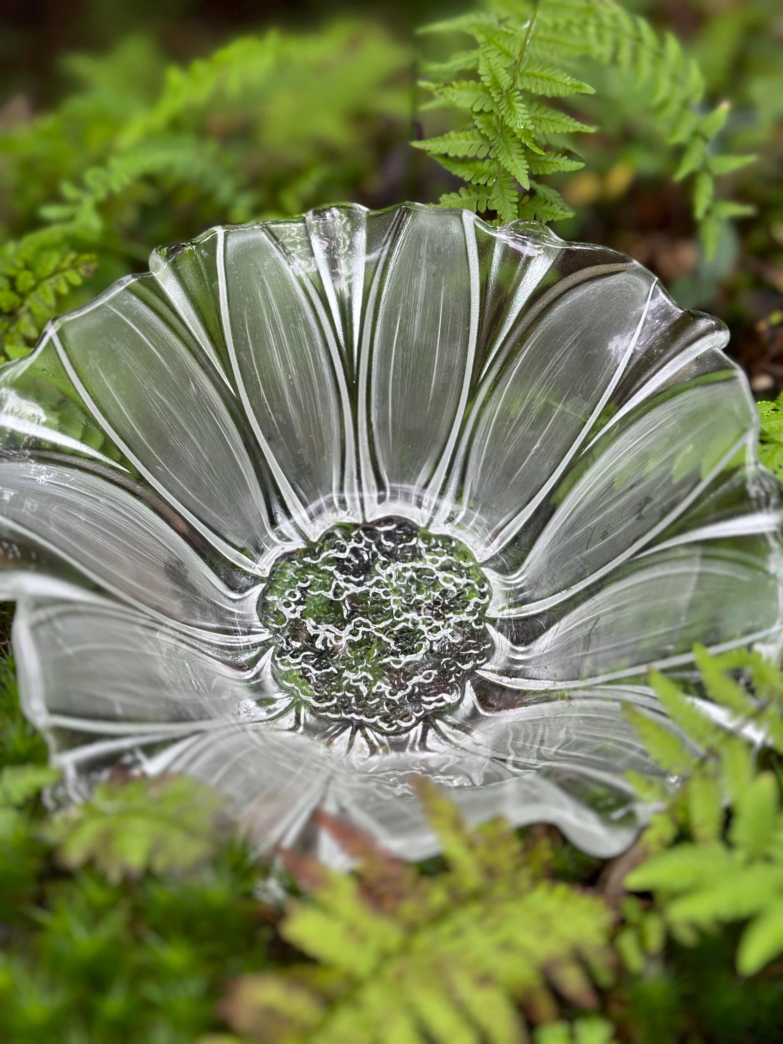 Art Glass Flower Shaped Translucent Bowl Decorative Storage Dish Unique ...