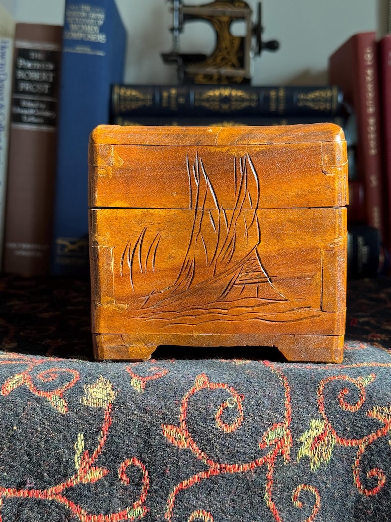 Antique Hand Carved Camphor Wood Chest | Chinese Junk Boat Decor - Etsy