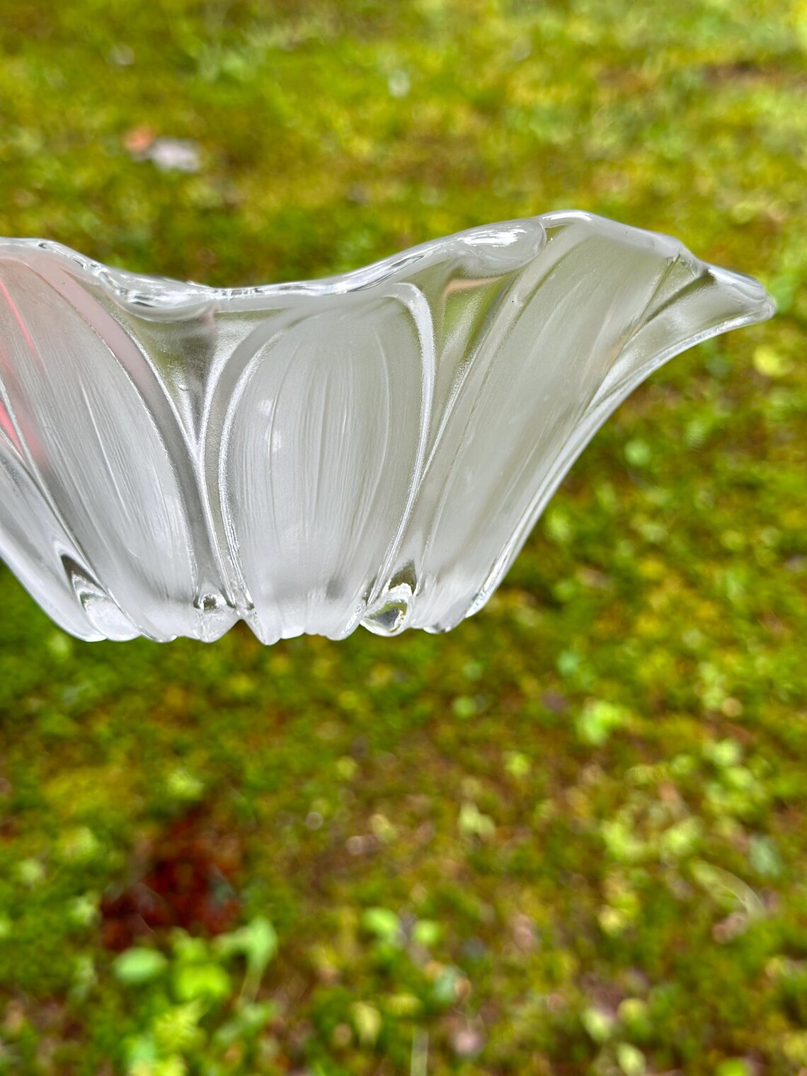 Art Glass Flower Shaped Translucent Bowl Decorative Storage Dish Unique ...