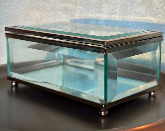 Original Packaging | Elegant Moments Mirrored Floral Glass Hinged ...