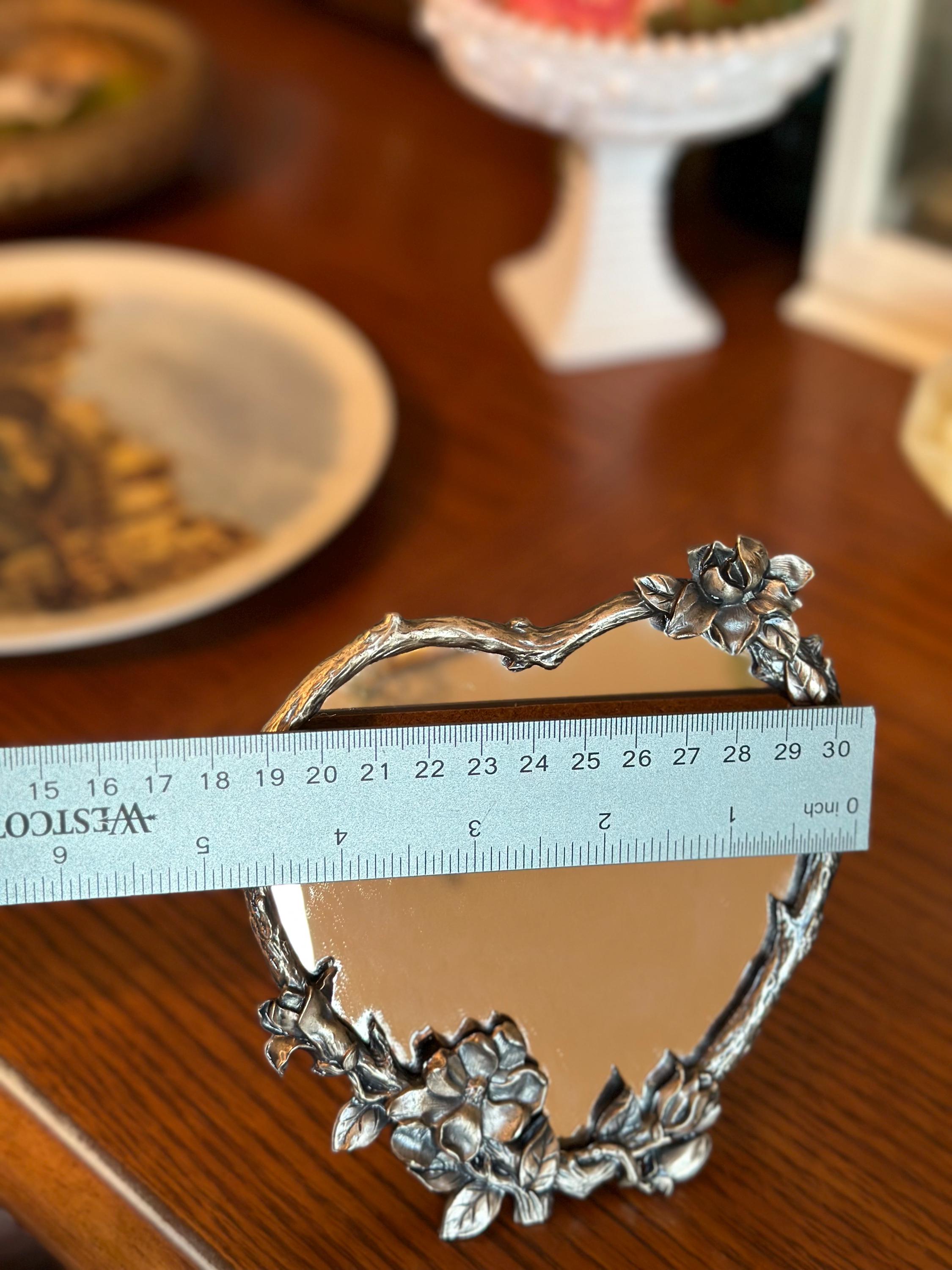 Metal Floral Frame Vanity/tabletop Mirror With Stand - Etsy