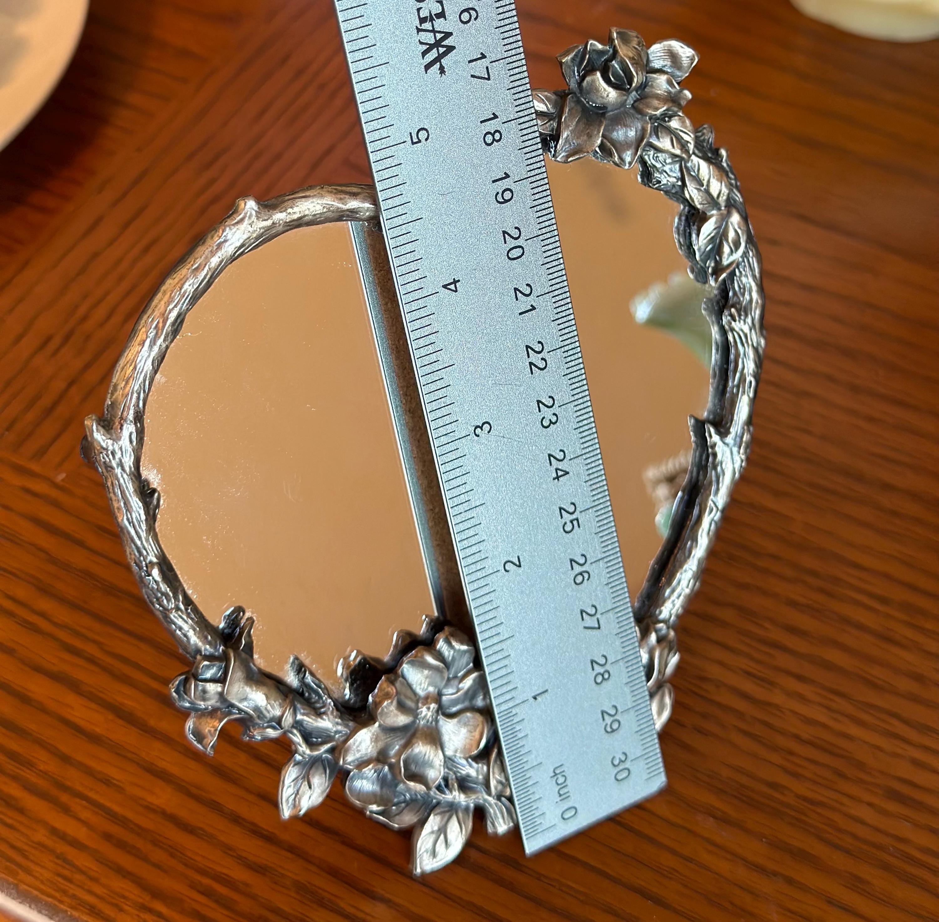 Metal Floral Frame Vanity/tabletop Mirror With Stand - Etsy