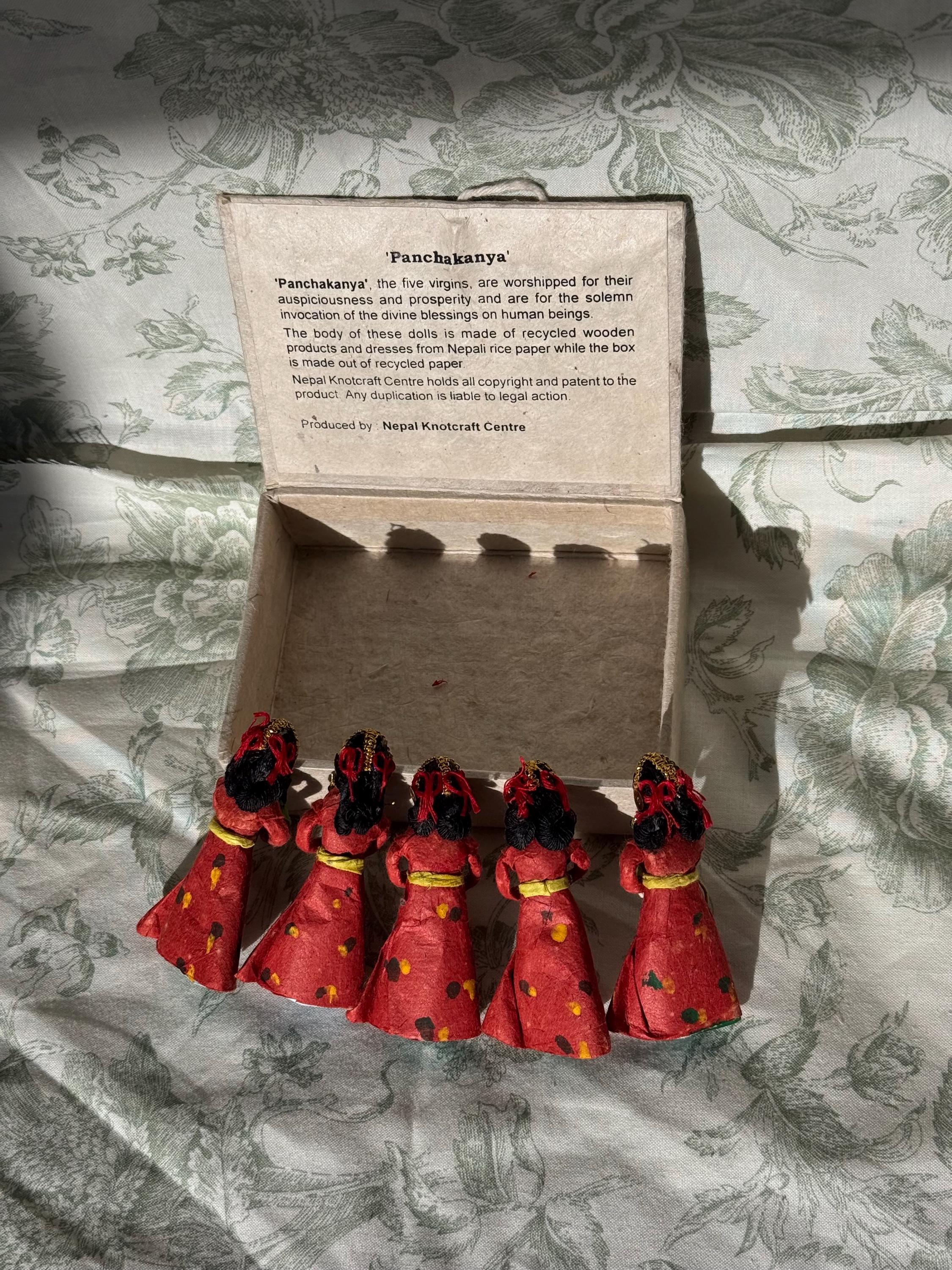 Handmade Panchakanya Dolls: Nepal Folk Art Set in Recycled Box - Etsy