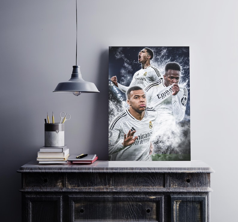 Real Madrid Fußball Poster: Mbappe, Vini Jr, Bellingham - Etsy.de