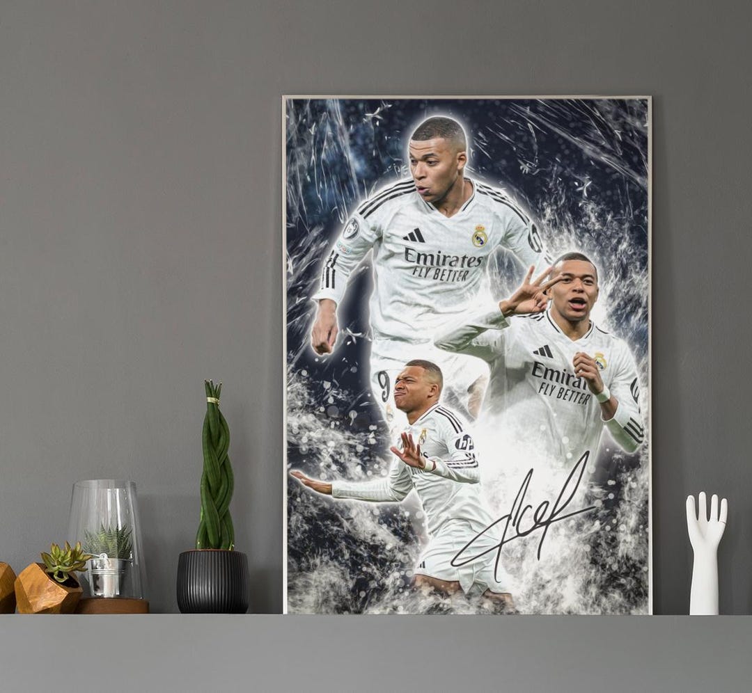 Kylian Mbappe Signature Poster: Football Art , Soccer Wall Art - Etsy