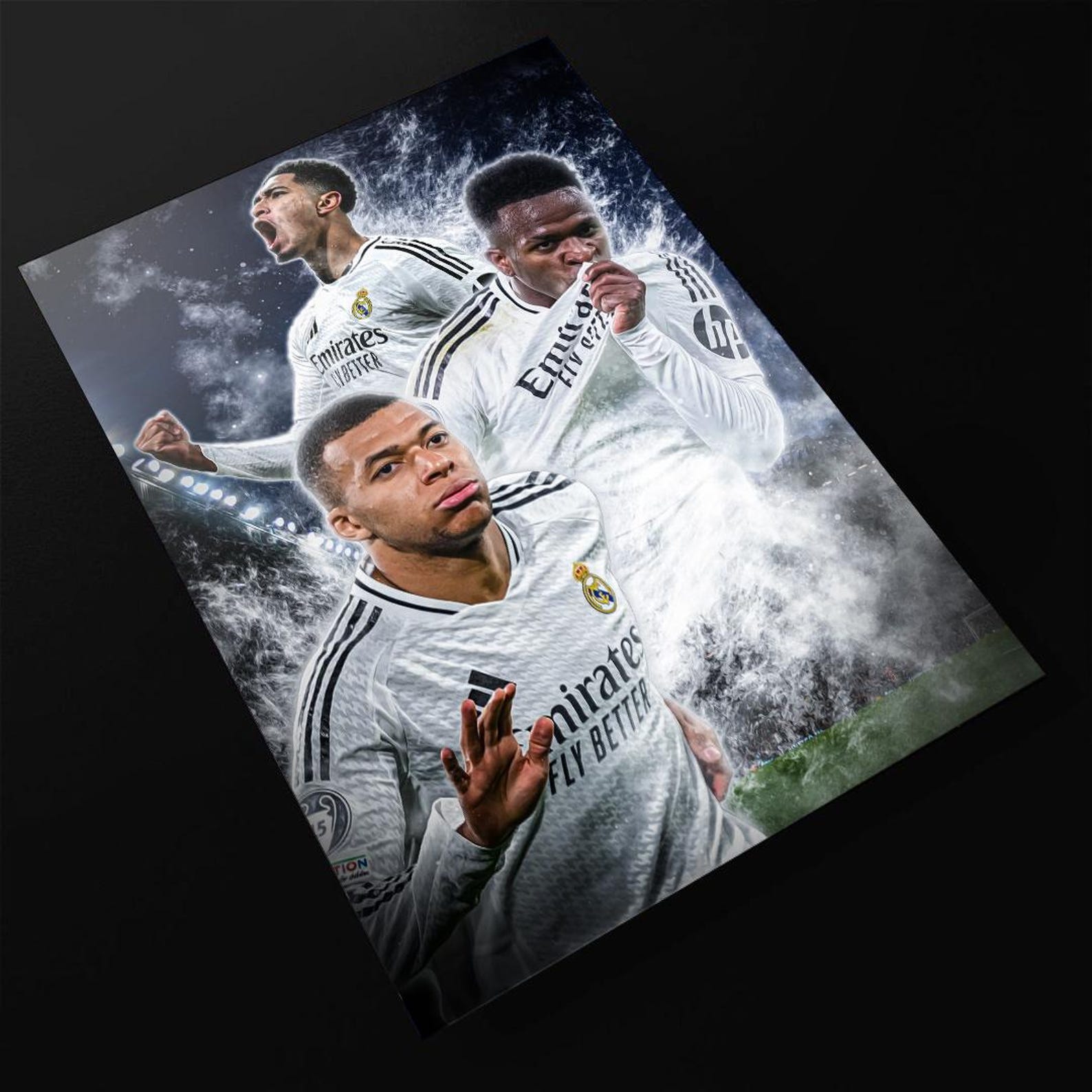 Real Madrid Football Poster: Mbappe, Vini Jr, Bellingham - Etsy
