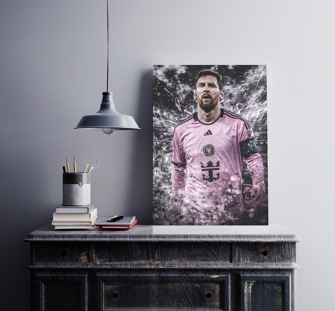 Lionel Messi Inter Miami Art Prints: Football Wall Art, Soccer Poster ...