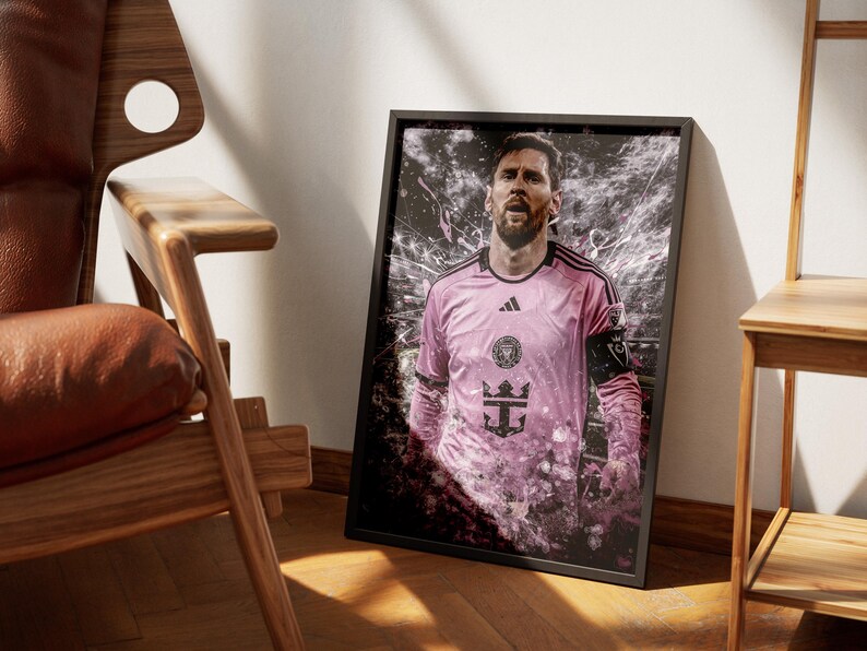 Lionel Messi Inter Miami Art Prints: Football Wall Art, Soccer Poster ...
