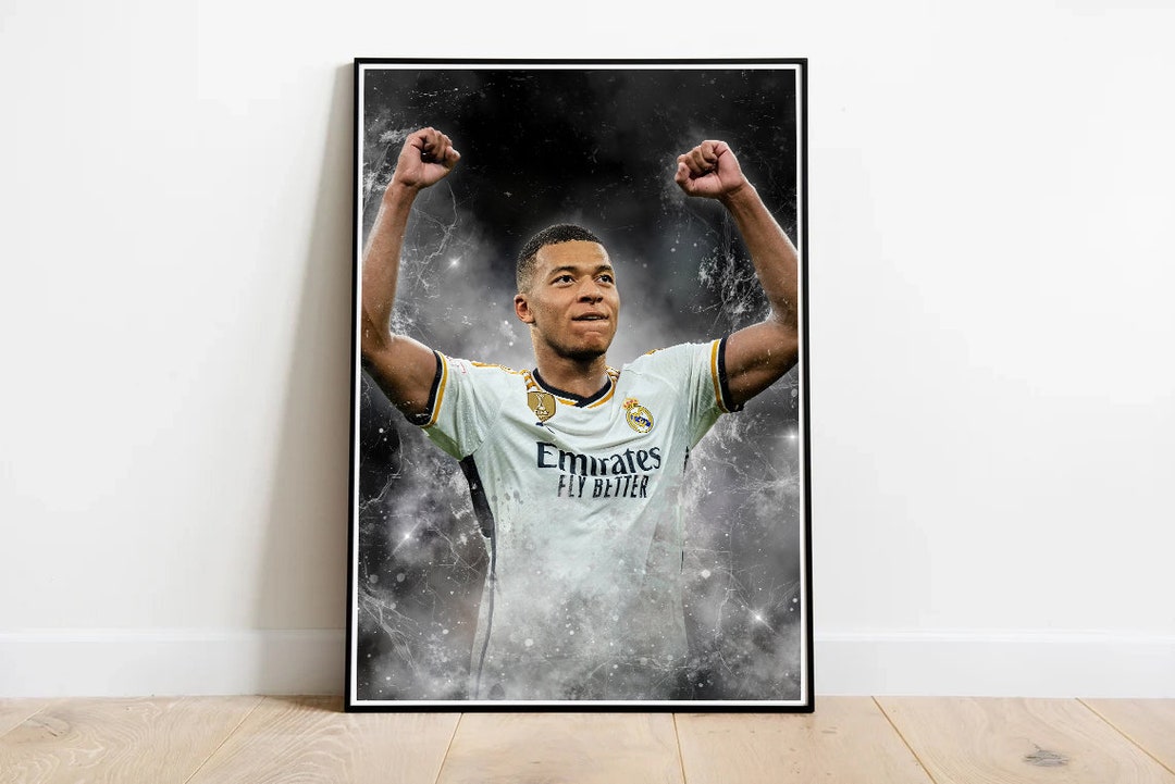 Football Poster - Kylian Mbappe Real Madrid - Legendary Football Player ...