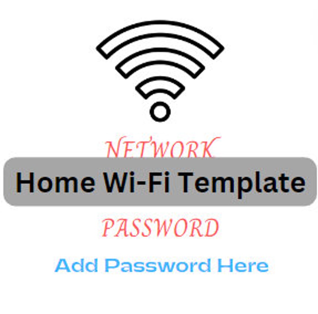 Home Wi-fi Template - Canva Design - Etsy