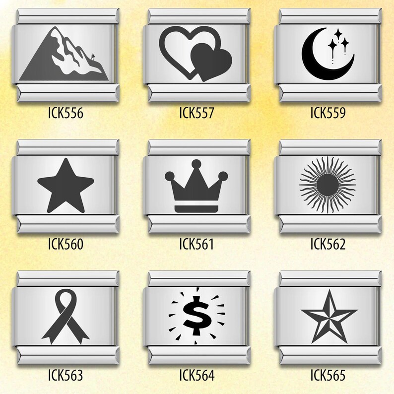 Sun Moon Star Patterns Italian Charms \ Italian Charm Bracelet ...