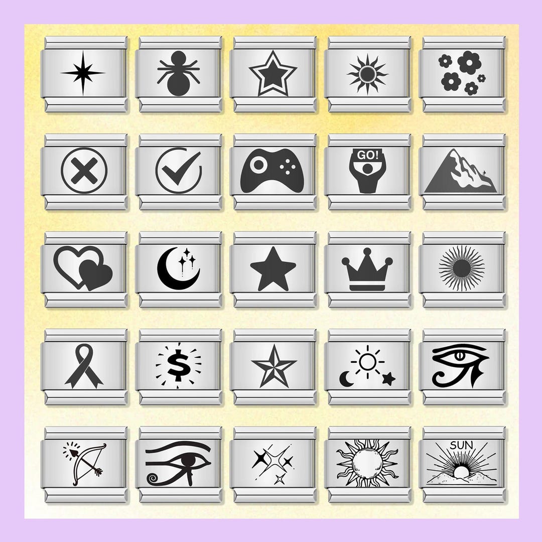 Sun Moon Star Patterns Italian Charms \ Italian Charm Bracelet ...