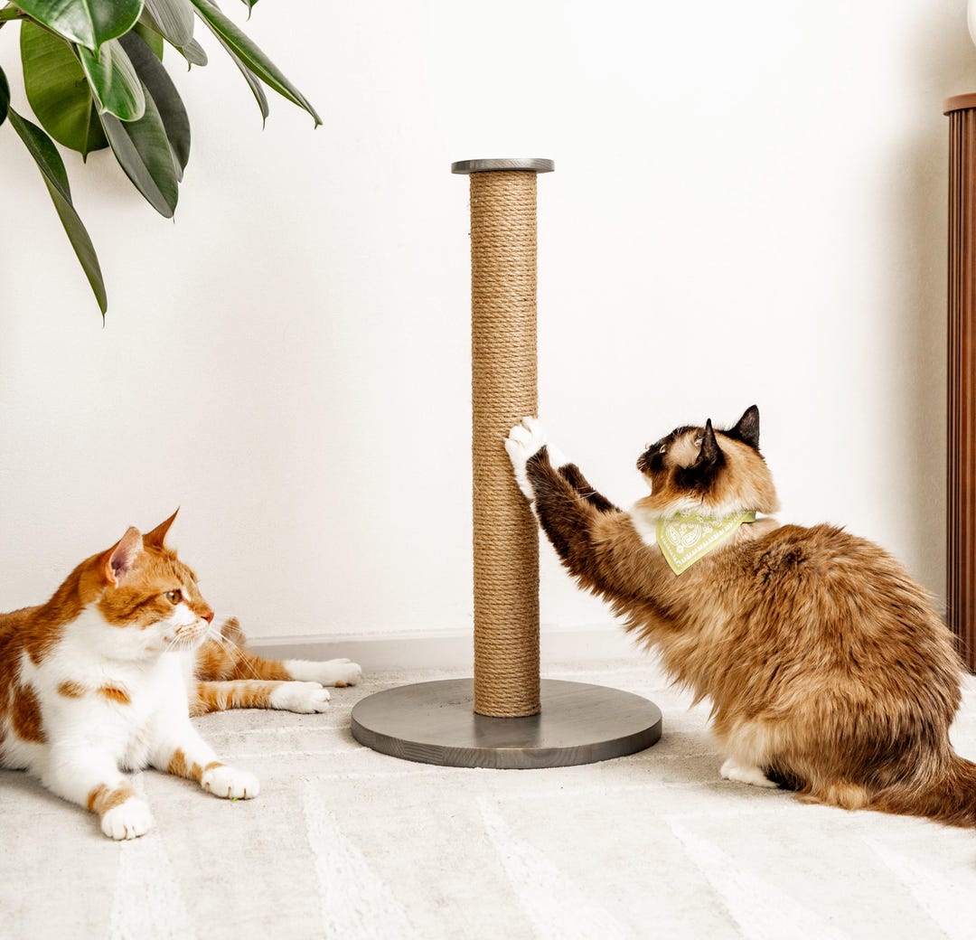 Sisal Cat Tower, Vertical Scratching Post, Modern Cat Furniture - Etsy