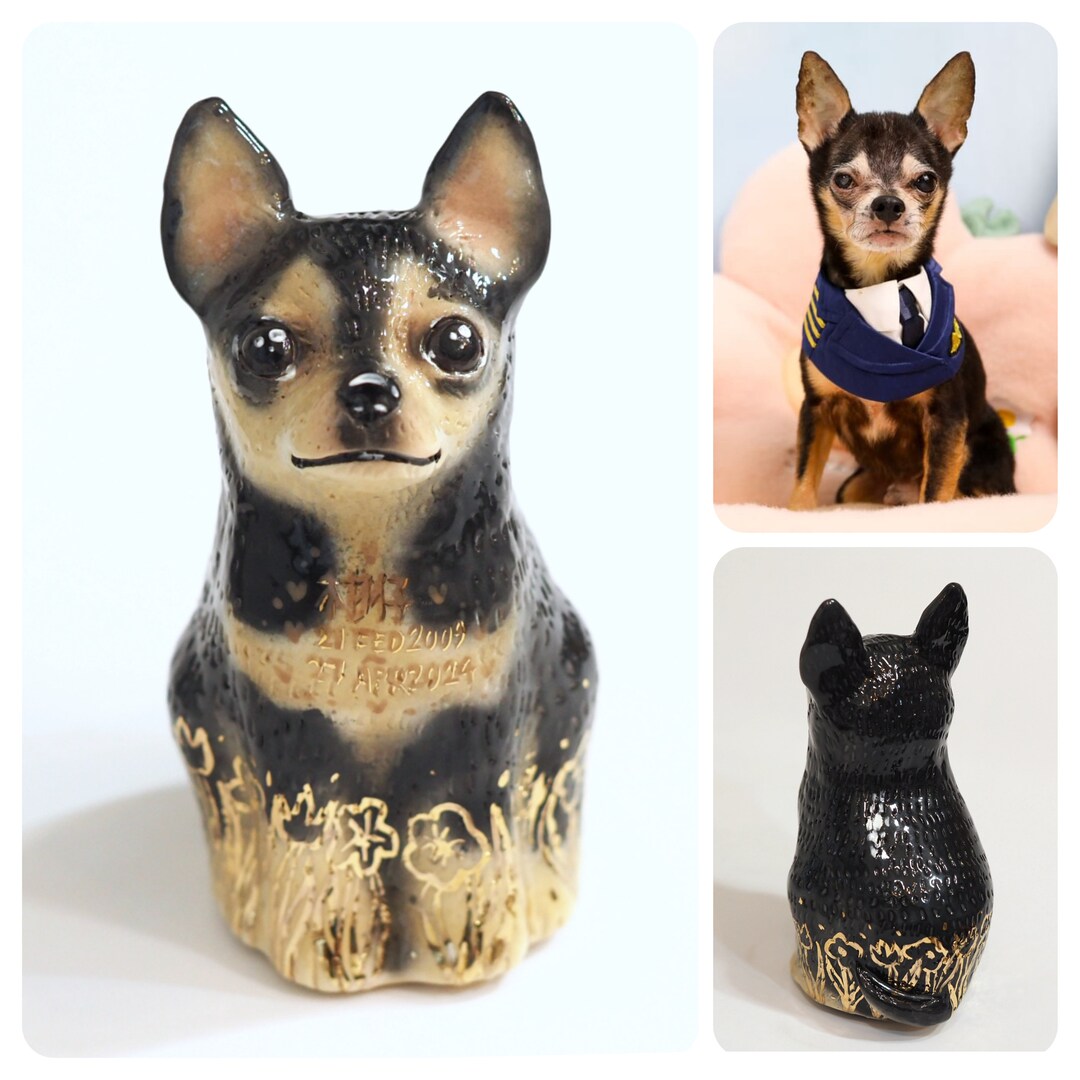 M Size Custom Ceramic Dog Sculpture, Pet Cremation Urn, Custom Pet ...
