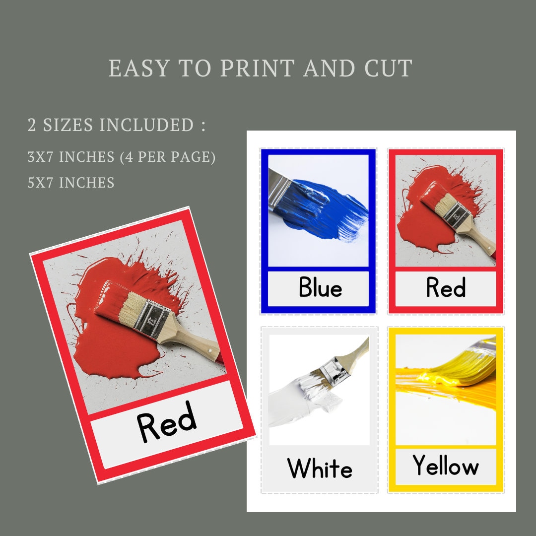 12 Color Flash Cards, Kids Flashcards, Pre-school Cards, Educational ...