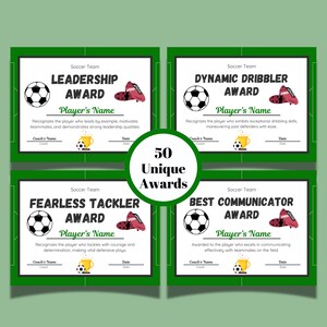 Soccer Award Certificates Editable in Canva, End of Season Soccer Team ...