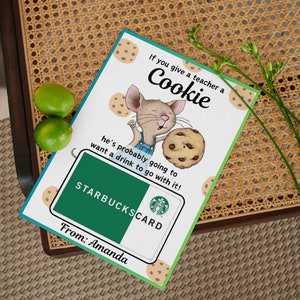 If You Give a Teacher a Cookie, Printable Teacher Appreciation Gift ...