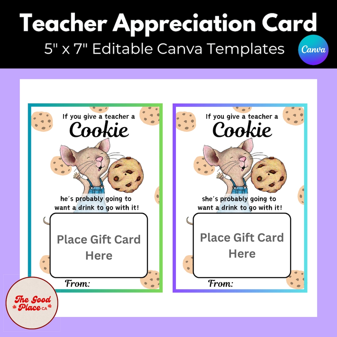 If You Give a Teacher a Cookie, Printable Teacher Appreciation Gift ...