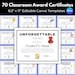 70 Student Award Certificates, Classroom End of Year Certificate ...