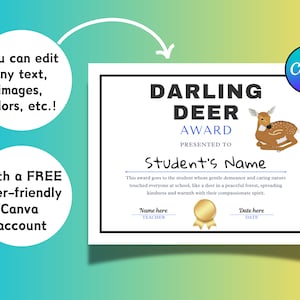 40 Animal Themed Student Award Certificates, Classroom End of Year ...