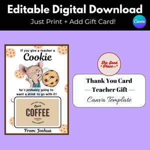 If You Give a Teacher a Cookie, Printable Teacher Appreciation Gift ...