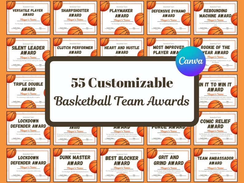 Editable Basketball Award Certificates, Basketball Award Ceremony ...