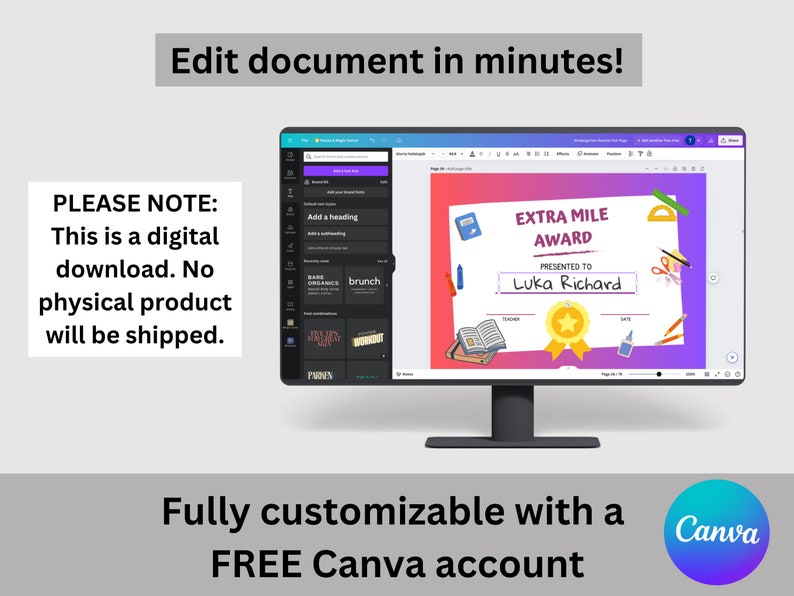 70 Student Award Certificates, Classroom End of Year Certificate ...