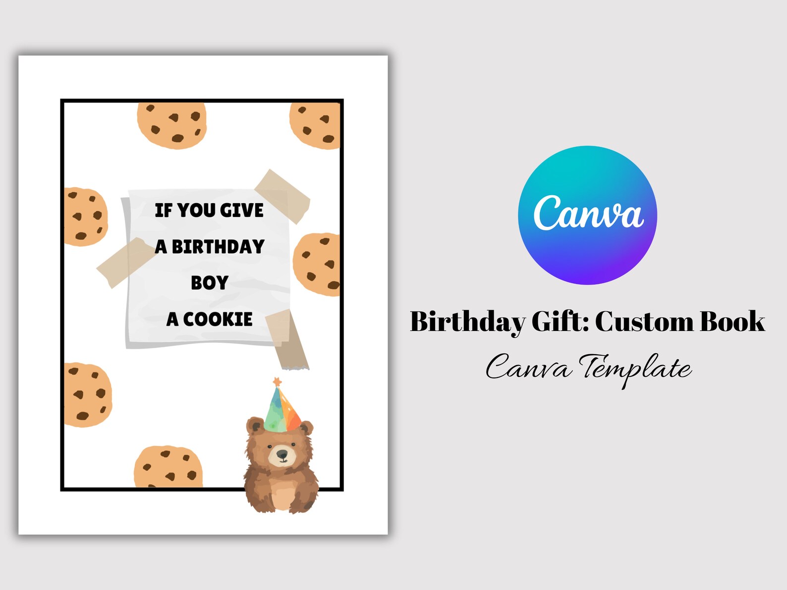 If You Give a Birthday Boy a Cookie Digital Download Gift, Birthday ...