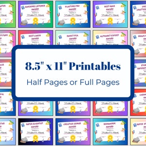 70 Student Award Certificates, Classroom End of Year Certificate ...