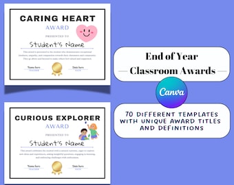 64 Student Award Certificates, Classroom End of Year Certificate ...