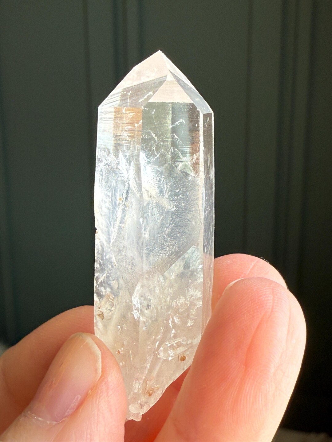 Colombian Blue Smoke + Golden Healer Lemurian Quartz Point, Rare ...