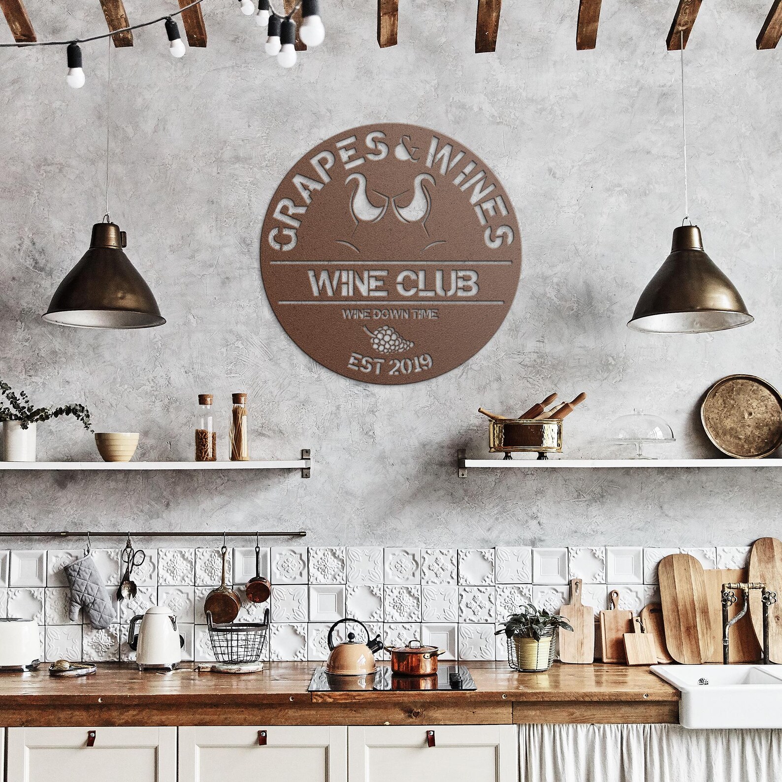 Custom Wine Cellar Decor Personalized Metal Bar Sign Rustic Wine ...