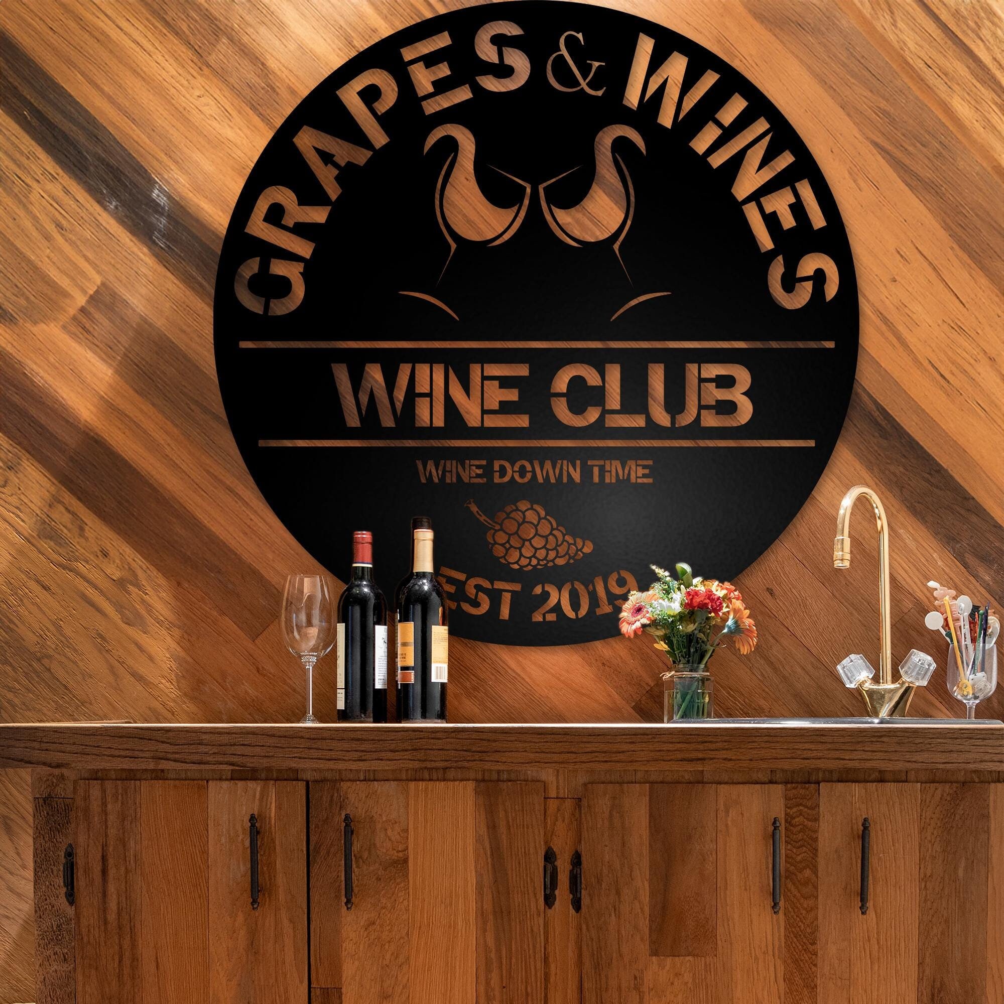 Custom Wine Cellar Decor Personalized Metal Bar Sign Rustic Wine ...