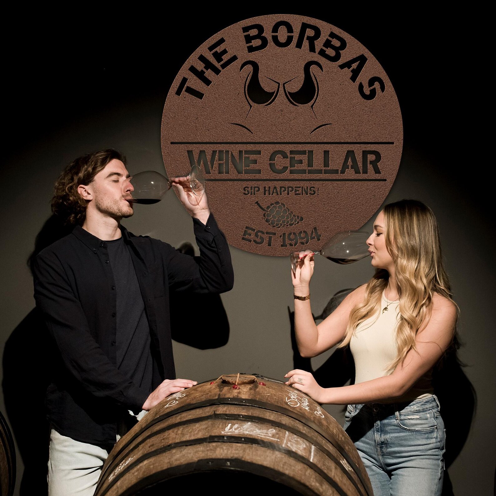 Custom Wine Cellar Decor Personalized Metal Bar Sign Rustic Wine ...