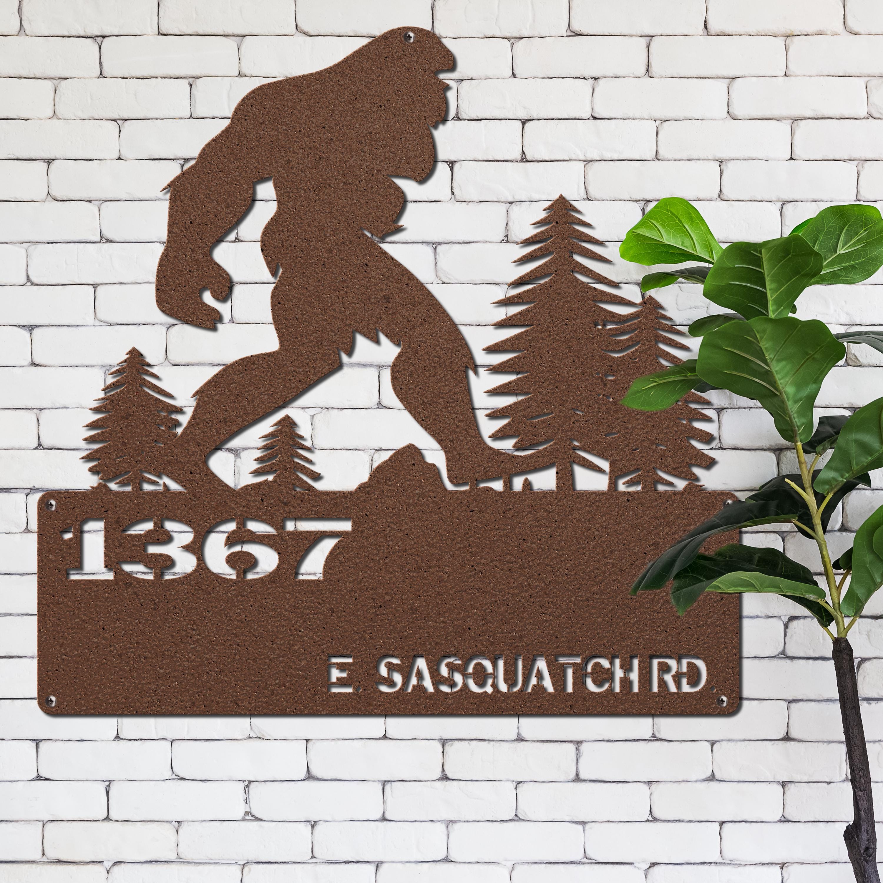 Bigfoot Metal House Sign Custom Sasquatch Address Sign Personalized ...