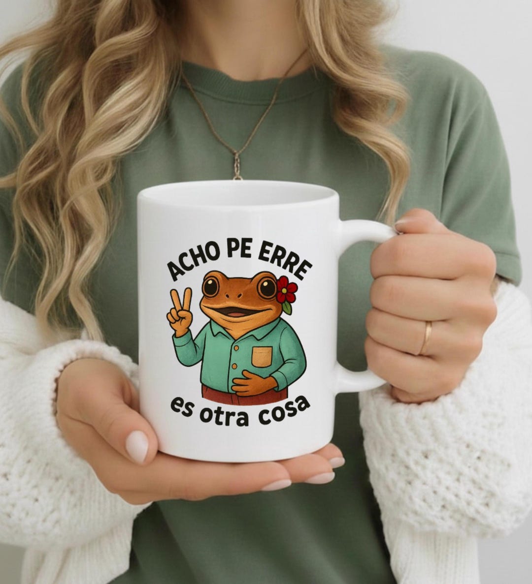 Concho Acho Pe Erre Es Otra Cosa Frog Mug 11oz 15oz Puerto Rico Coffee ...